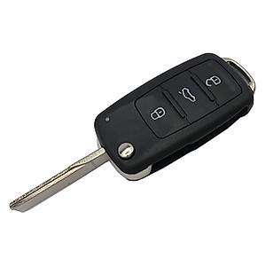 Flip Folding Car Key Fob Case Shell Fit for VW Volkswagen GTI Jetta Eos Golf Replacement Keyless Entry Remote Control Key Fob Cover Housing (1)