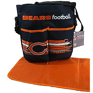 Rico Chicago Football Bears Baby Diaper Bag with Adjustable Padded Shoulder Strap & Changing Pad