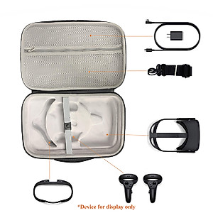 Amaz247 VR Travel Case for Oculus Quest Virtual Reality Gaming Headset (Black)