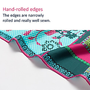 INAINI 100% Mulberry Silk Scarf Hand Rolled Women - Wild Rags Cowboy Scarves for Men - Western Scarf