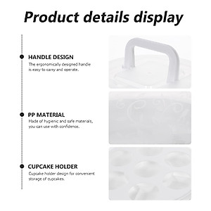 Alipis Cake Cupcake Carrier Portable Cake Holder with Lid and Handle, Cupcake Packaging Storage Display Boxes Round Cake Container