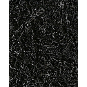 MagicWater Supply Soft & Thin Cut Crinkle Paper Shred Filler (2 LB) for Gift Wrapping & Basket Filling - Black