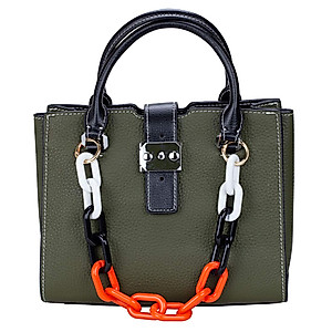 Allzedream Resin Purse Strap Acrylic Handbag Chain Replacement Shouder Bag (16in, Cool)