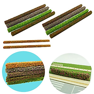 Cayway 10 Pcs Miniature Shrub Strips 7.9 Inches Static Shrub Vegetation Groups Bush Model Groups Bush Model Static Scenery Model Aritificial Plants for DIY Diorama Garden Scenery Landscape