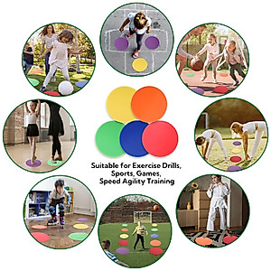 WUSHUANG 10 Inch Poly Vinyl Spot Markers- Non Slip Rubber Agility Markers Flat Field Cones Floor Dots-for Exercise Drills, Sports, Games, Speed Agility Training -10 Pcs