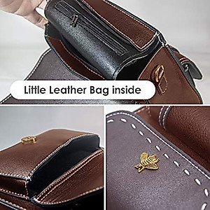 Little Bee Mini Backpack Faux Leather Women Backpack Purse Convertible Handbag Fashion Crossbodybag Girl Cute Preppy Bookbag, Brown