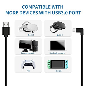VeeR Link Cable 10FT Compatible with Meta/Oculus Quest 2 Accessories, USB C Cable Quest 2 Link Cable Compatible with PC/Steam VR, High Speed Data Transfer & Fast Charging Cord E-Marker Included