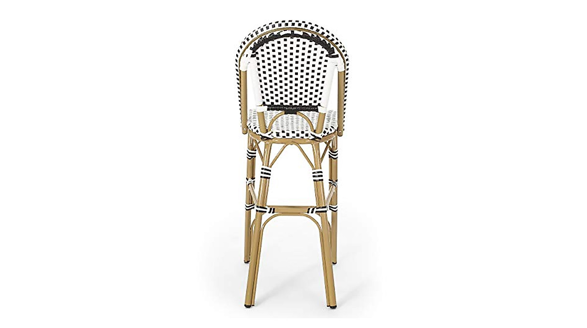 Kinner Outdoor Barstool by Christopher Knight - French-Inspired Design