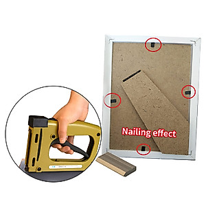yeshine Point Drivers for Picture Framing Pro-Framing Dual Point Driver Point Nail Gun with Nails Lightweight Picture Frame Stapler Metal for Joiner DIY 1000 Points
