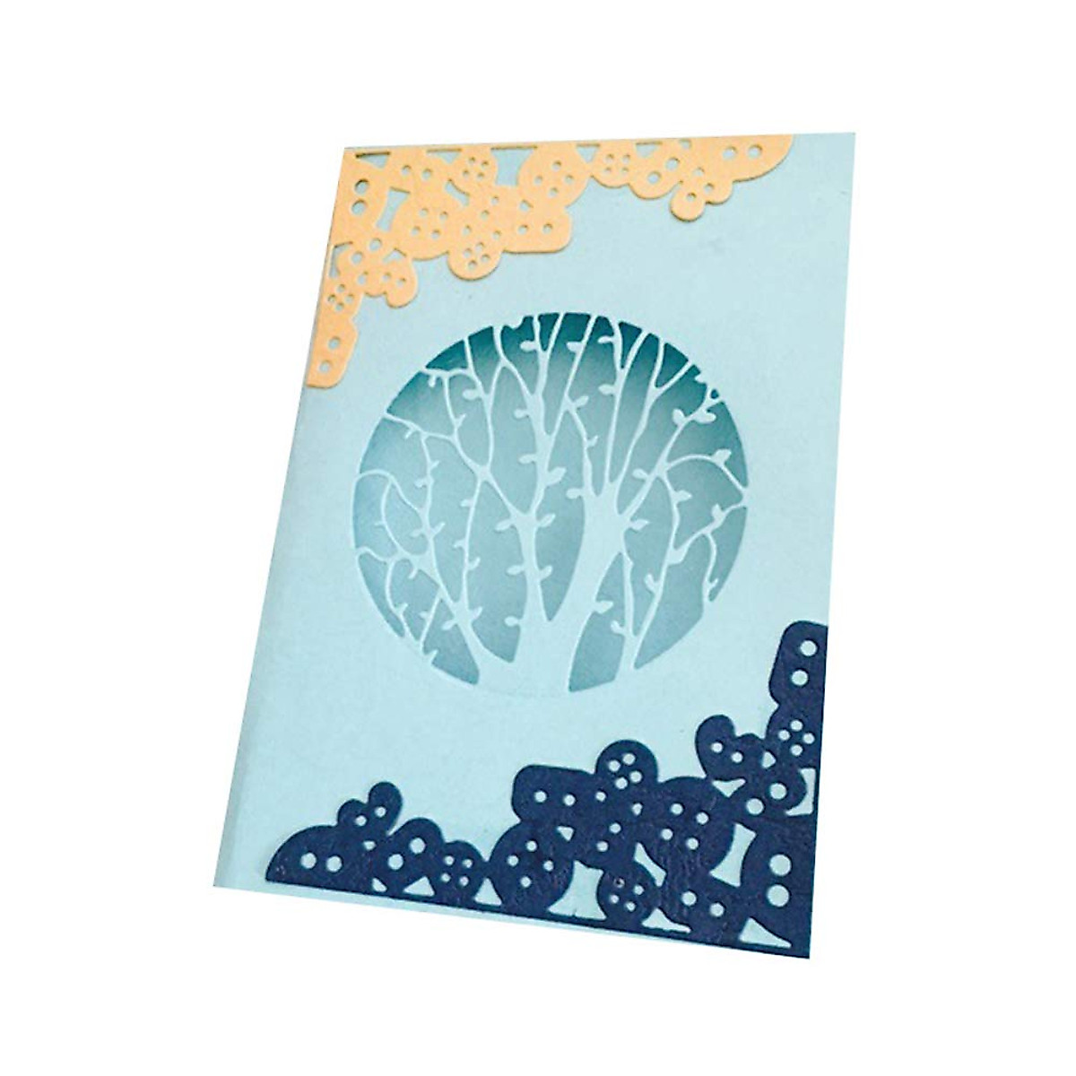 3.3 by 3.3 Inches Circle Tree Embossing Metal Cutting Dies Round Frame Embossing Stencil Background Dies for Card Making Scrapbooking Christmas Die Cuts (#30)