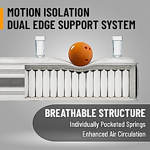 Ottomanson 12" Queen Mattress in a Box Made in USA, Firm Mattress, Hybrid Mattress Cool Improved Airflow with Edge to Edge Pocket Coil, Bed in A Box, Ottopedic