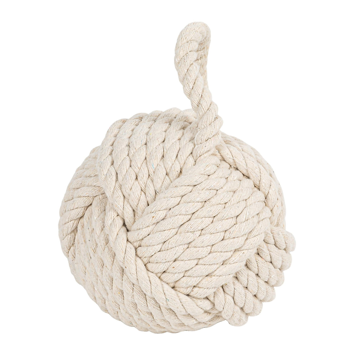Creative Co-Op Nautical Rope Knot Cotton Door Stop, Ivory