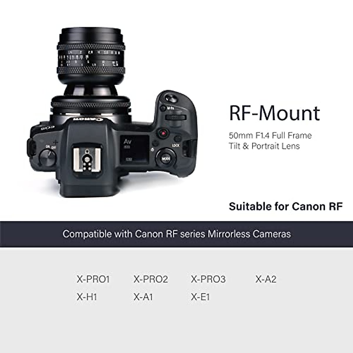 AstrHori 50mm F1.4 Large Aperture Full Frame Manual 2-in-1 Tilt Lens Miniature Model Effect & Filter Slot Compatible with Canon RF-Mount Mirrorless Camera EOS RP,EOS R5,EOS R6,EOS R3,EOS R