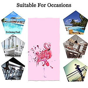 IUOCFER Pink Flamingo Hand Towels Pink Animal Bath Towels 13.6 * 29 Highly Absorbent Kitchen Dish Towels for Household Daily Use | Home Decoration | Carry-On Hotel Gym Spa