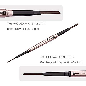 [ 2 Pack]Eyebrow Pencil, Waterproof Eyebrow Makeup with Dual Ends, Professional Brow Enhancing Kit with Eyebrow Brush (Dark Brown #1)