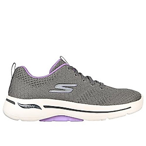 Skechers Women's Go Walk Arch Fit Unify Sneaker, Gray/Lavender, 7.5