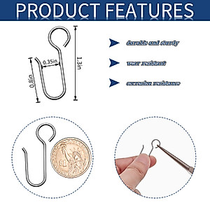 120 Pieces Curtain Track Hooks Metal Curtain Hooks Drapes Curtain Wire Hooks Stainless Steel Small S Hooks for Ceiling Track