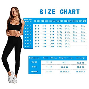 High Waisted Workout Leggings for Women Tummy Control Butt Lifting Compression Leggings Soft Yoga Pant-Plus Black…