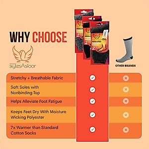 UNIQUE STYLES ASFOOR - Thermal Winter Socks for Men, Moisture-Wicking Warm Socks for Men, Hiking Socks & Ski Socks for Outdoors, 3 Pairs of Thick Socks for Men