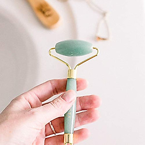 Jade Roller for Face - Skin Care Tools Used With Beauty Products, Jade Face Roller for Face, Small Eye Roller for Puffy Eyes, Face Massager for Women Face Care, Facial Roller Self Care Gifts for Women