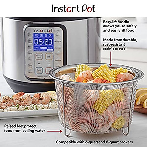 Instant Pot Official Large Mesh Steamer Basket, Stainless Steel, Round