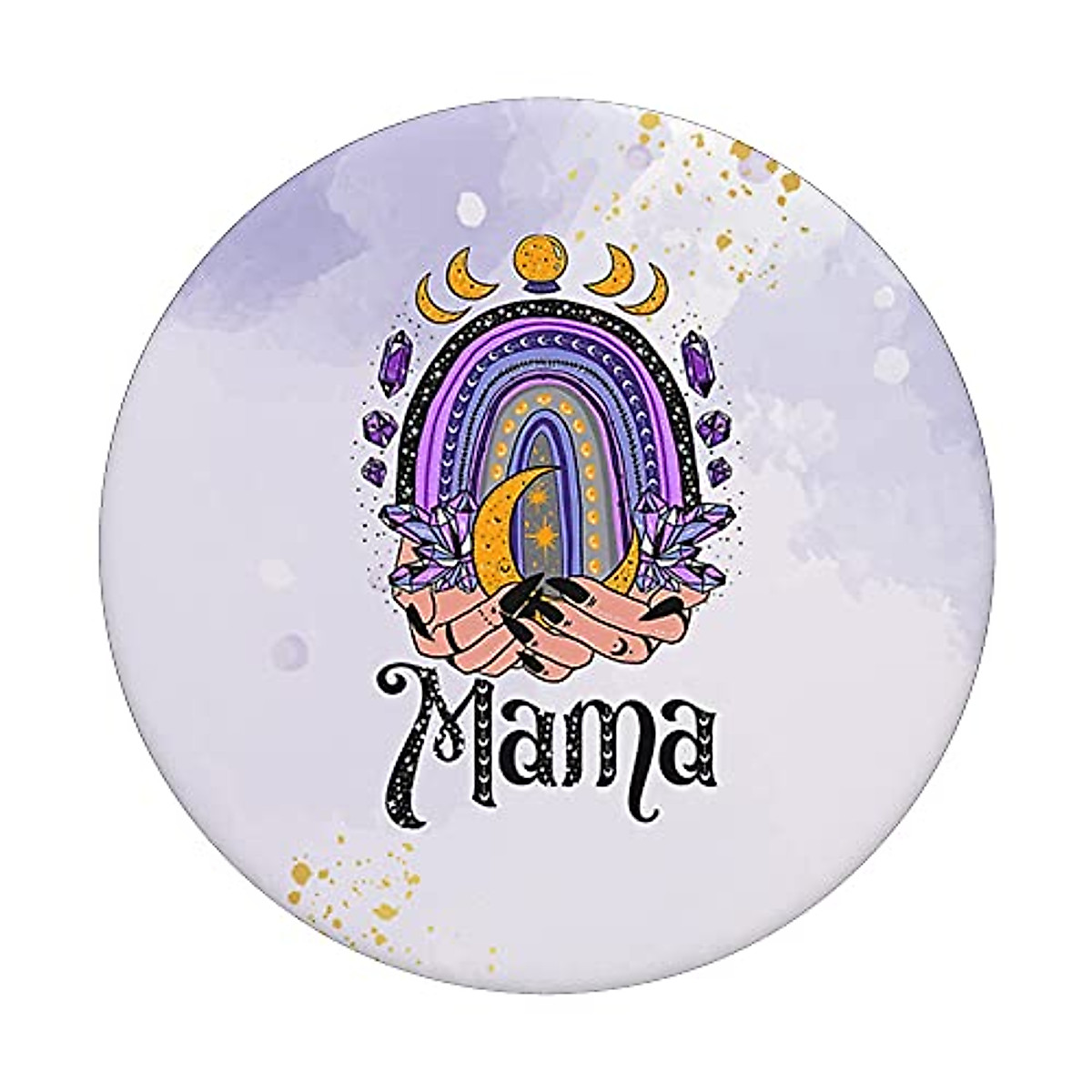 Mama Of Moon Child Witchy Moon With Crystal Boho Moon PopSockets Swappable PopGrip
