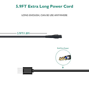 USB Charging Cord Compatible with Skull Pitbull, Palm, Butterfly Kiss and Beast Clipper PRO Shaver, Charger Adapter for Skull Pitbull Gold PRO Pitbull Platinum PRO Pitbull Silver PRO Razor Cord