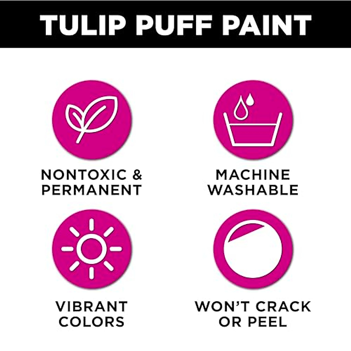 Tulip Puff Paint Slick Black 3 Pack, 4 Fl Oz (Pack of 3)