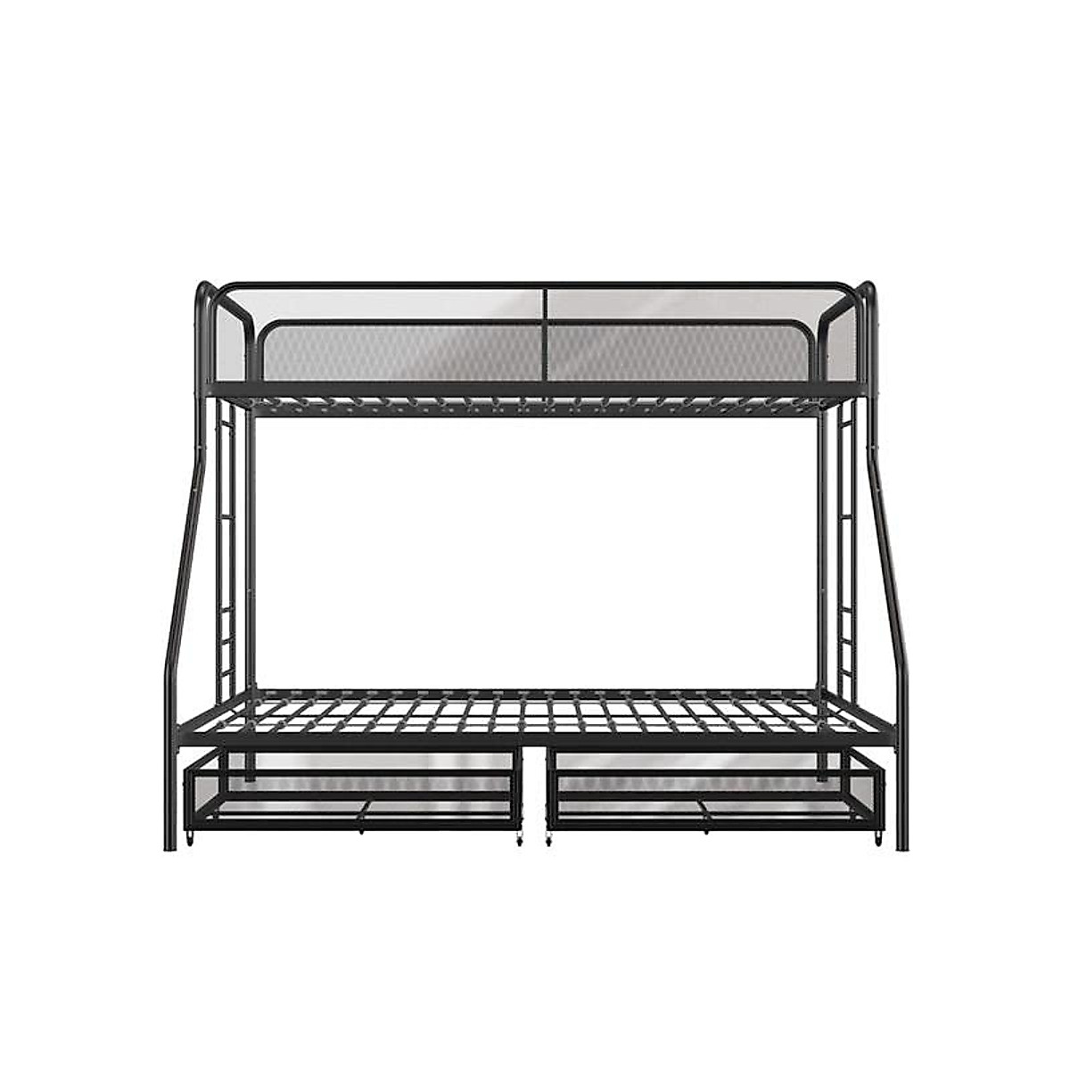 DHP Joslin Twin/Full Bed with Storage, Black Metal Bunk