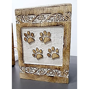 ARTISENIA Wooden Pet Memorial Keepsake Cremation Urns for Ashes Pet Urn Wood Keepsake Box Urns for Cat Dogs Ashes | Cat Memorials 7.5 X 5.5 Inch