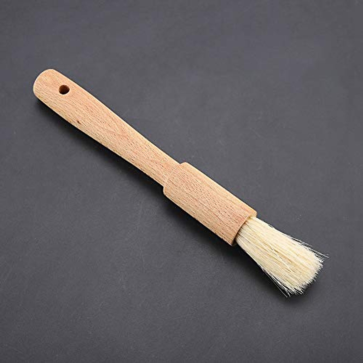 Wooden Barbecuing Brush Oil Basting Baking Brush Oil Sauce Butter Kitchen Tool(Round Handle)