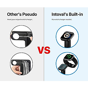 Intoval Wireless Charging Station, for Apple Watch/iPhone/Airpods, iPhone 14/13/12/11/XS/XR/XS/X/8, iWatch 8/Ultra/7/6/SE/5/4/3/2, Airpods Pro2/Pro1/3/2. (V5,Black)