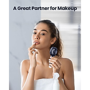 Gaiatop Neck Fan Rechargeable Mini Portable Fan Cute Camera Design, Lash Fan with 360°Rotate Mirror, 3 Speed USB Handheld Fan with LED Display, Personal Fan as Travel Essentials (Navy Blue)