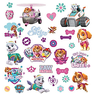RoomMates Paw Patrol Girl Pups Peel And Stick Wall Decals