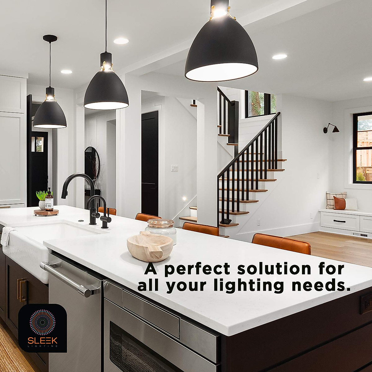 SLEEKLIGHTING Spiral light bulb - E26 base CFL bulb - CFL Light Bulbs 13 Watt- 3 Pack, 2700 Kelvin for Warm White and 800 Lumens - (65 Watt Incandescent Light Bulb Equivalent) - UL Listed