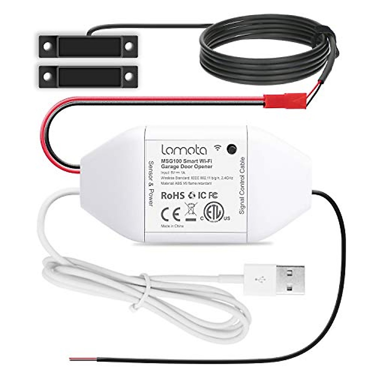 Lomota Smart WiFi Garage Door Opener Remote, Tuya Smart Life APP Control, Work with Alexa and Google Assistant, No Hub Needed