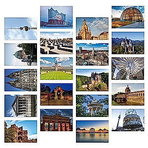 Dear Mapper Germany Vintage Landscape Postcards Pack 20pc/Set Postcards From Around The World Greeting Cards for Business World Travel Postcard for Mailing Decor Gift