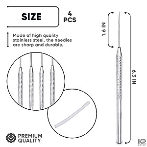 KETAR 4 Pcs Modeling Clay Carving Tools - Needle Tool Carving Kit Ceramic Pro Needles Detail Tools Sculpture Making Texture Tools