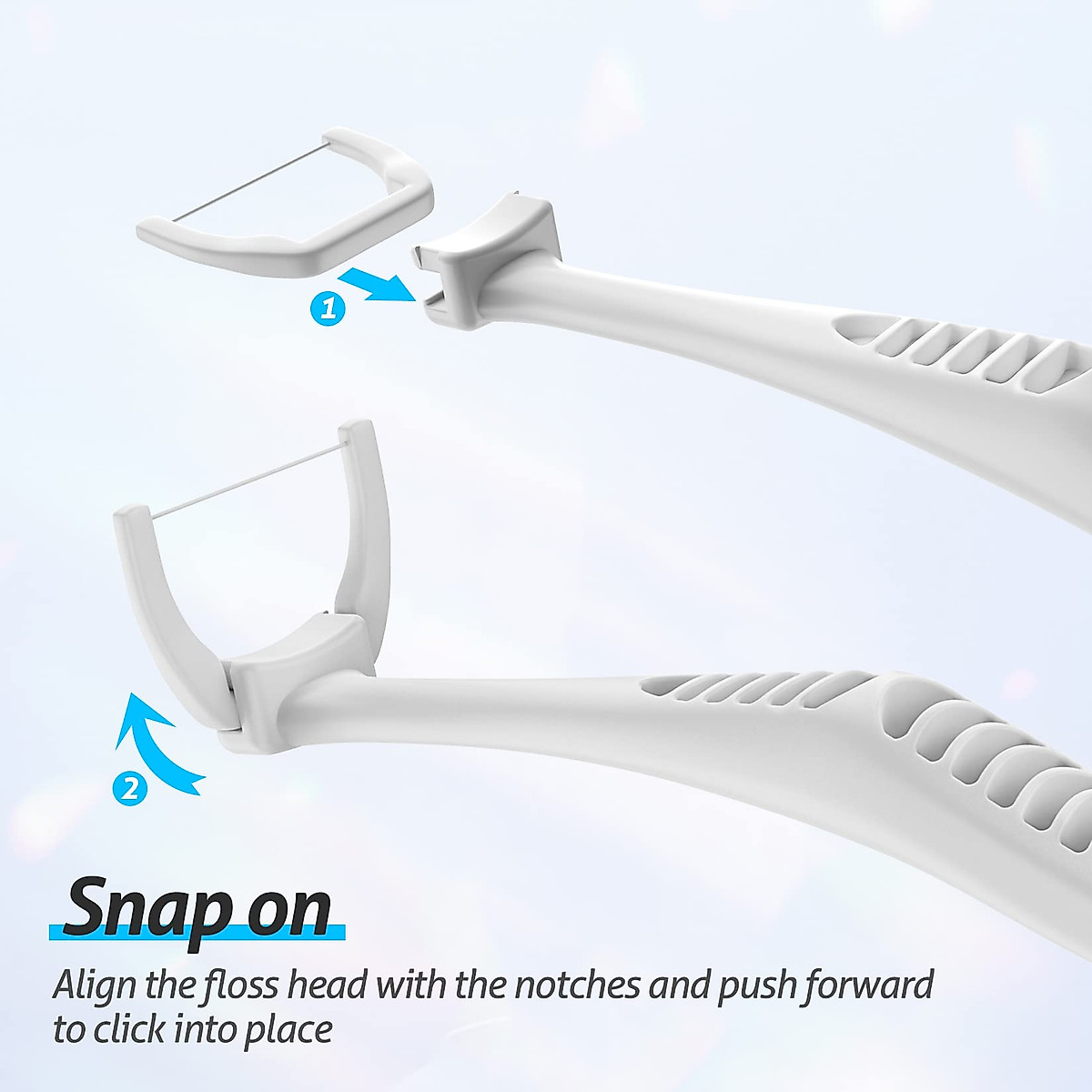 Dental Floss Picks, Clean Dental Flossers Kit with 3 Handles and 360 Extra Strength Refills