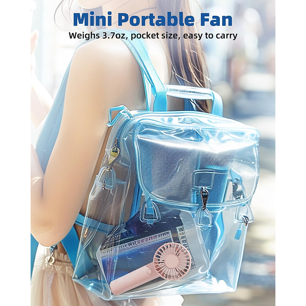 Edvision Mini Handheld Fan, Powerful Portable Fan 3 Speeds, USB Rechargeable Small Hand Fan, Personal Fan Battery Operated, Cute Design Makeup Eyelash Fan for Stylish Girls Women Kids Outdoor Travel