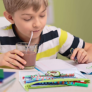 4 Pieces Avocado Pencil Case Cute Waterproof Transparent Pencil Bag Avocado Pen Marker Holder Pouch Box Zipper Pen Case Makeup Bags Stationery Organizers for Students Boys Girls Women Over 6 Years