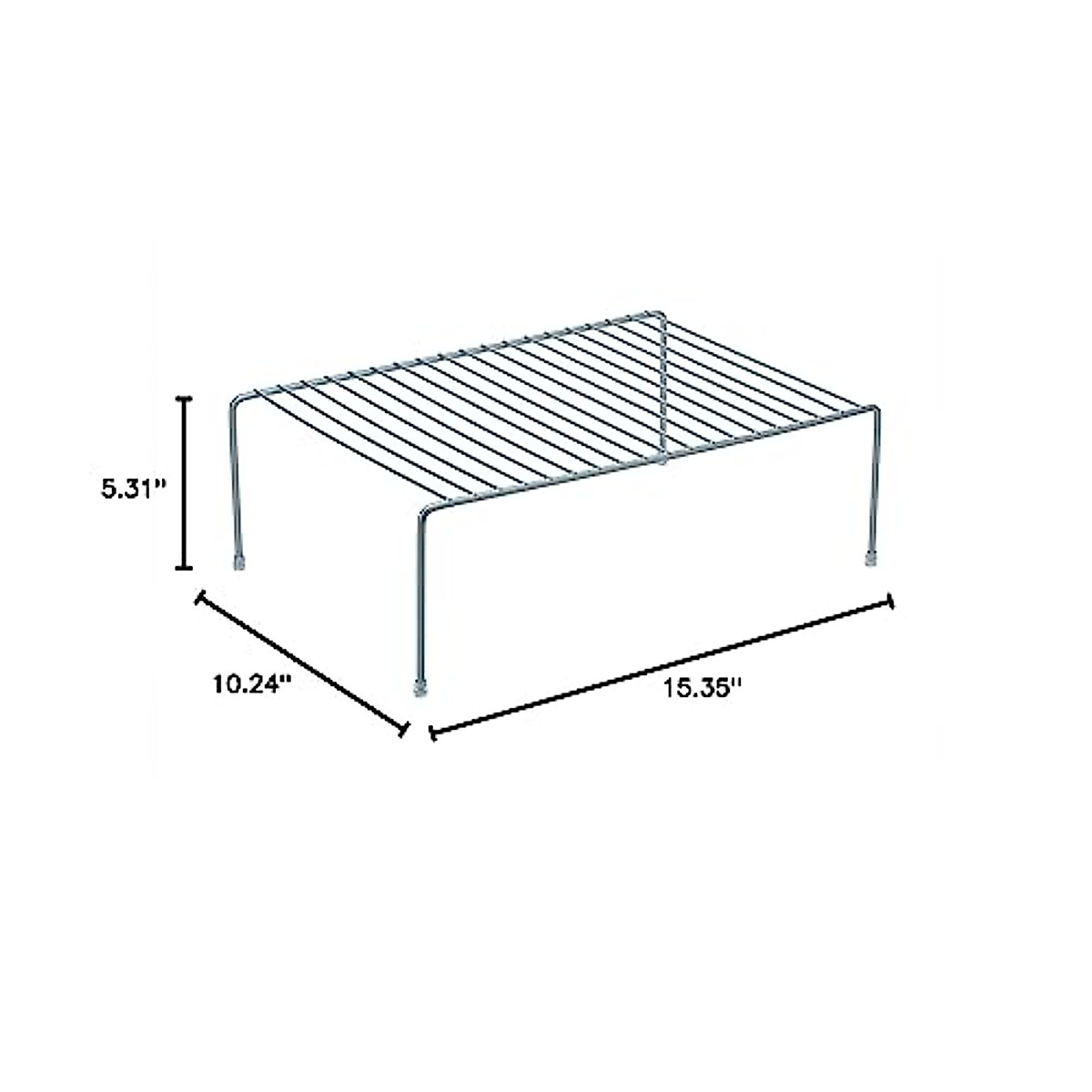 Kitchen Details Free Standing Helper Cabinet and Counter Top Shelf Organizer | Good for Dishes | Mugs | Glasses | Bowls | Large | Grey