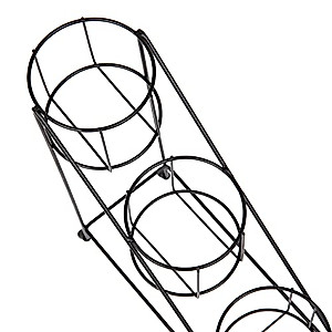 Mind Reader Alloy Collection, 3-Compartment Graduated Bottle Stand, Countertop Organizer, Metal, 4.25" L x 14" W x 10.75" H, Black