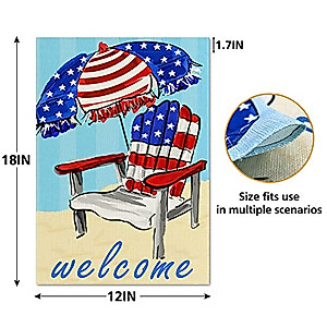 WORGATE Garden Flags for Independence Day, Small Yard Flag for Holiday Outdoor Decorations, Summer Yard Banners for Outside, Funny, Welcome, Double Sided,12 X 18 Inch (Welcome)