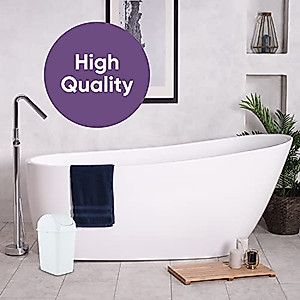 Superio 1.25 Gal Mini Plastic Trash Can with Swing Top Lid Small Waste Bin for Countertop, Desk, Vanity, Bathroom 5 Quart (White)