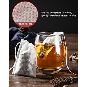 200pcs Disposable Tea Bags for Loose Leaf Tea, Tea Filter Bags with Free Tea Spoon for Loose Tea Loose Leaf Tea, Coffee, Spice, Herbs (QS53)