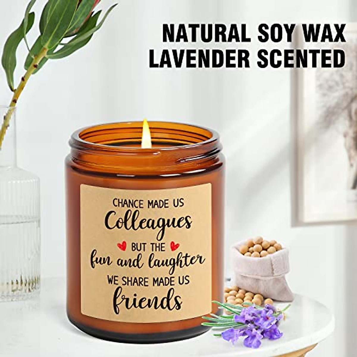 Coworker Leaving Gifts - Chance Made Us Colleagues - Friendship Gifts for Female Friends, Birthday Gifts for Coworkers - Going Away, Goodbye, Farewell Gifts (Brown)