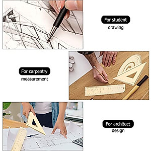 Utoolmart Brass Ruler Set, Triangle Ruler, 180 Degrees Protractor, 12cm / 4.7-inch Straight Ruler, Measuring Tool for Drafting Drawing Learning Math Geometry Ruler 1 Pcs