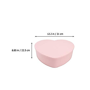AlTurn 3Pcs Underwear Organizer Box with Lids Heart Shaped Closet Dresser Drawer Dividers Containers Stackable for Lingerie Socks Bras Scarves (Color : Pink)