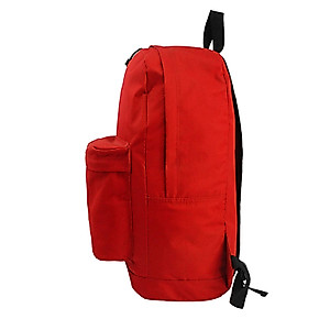 K-Cliffs Basic Emergency Survival Backpack Classic Simple School Book Bag Student Daily Daypack 18 Inch Red 18"x13"x16"